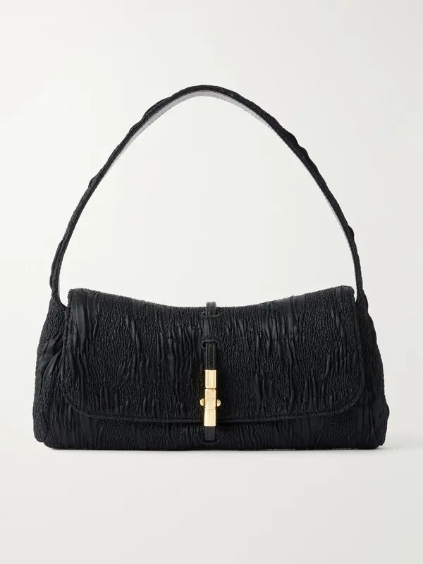 Balmain Metropolis Leather-trimmed Jacquard Shoulder Bag