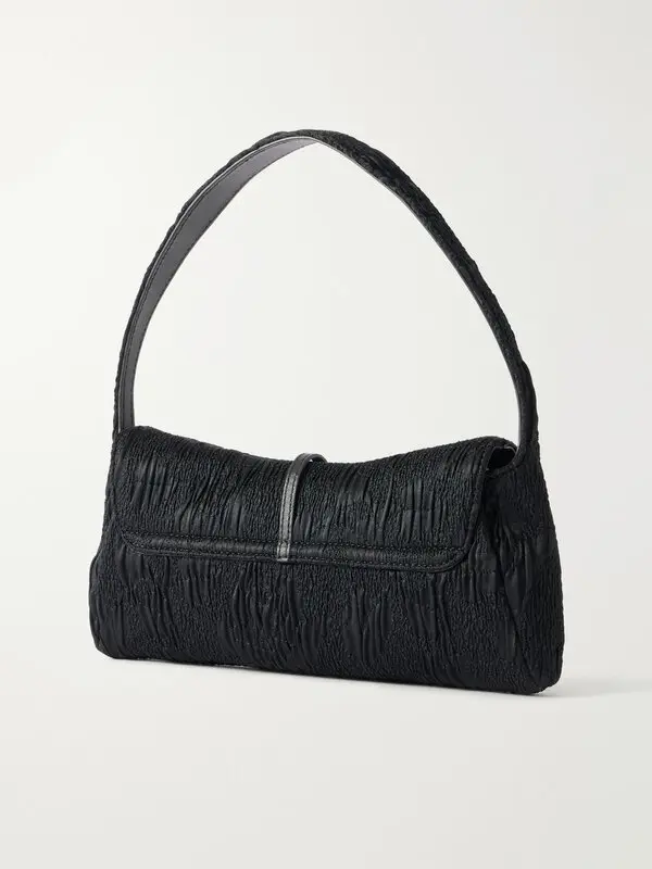 Balmain Metropolis Leather-trimmed Jacquard Shoulder Bag
