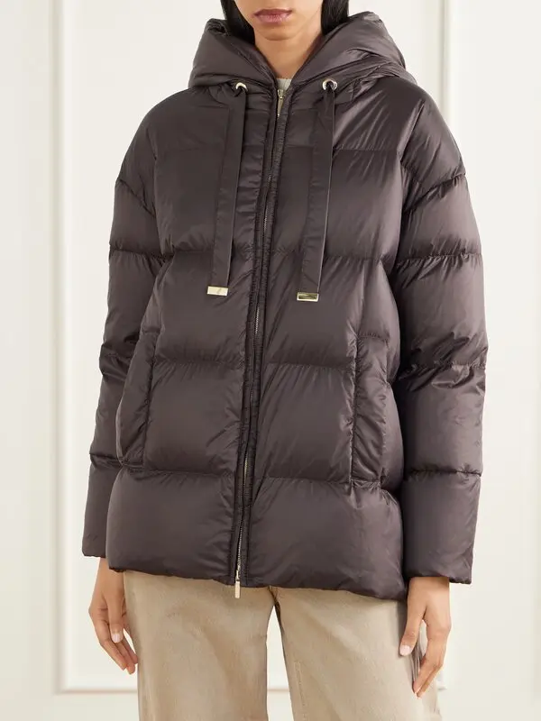 Max Mara Nerine Hooded Quilted Shell Down Jacket