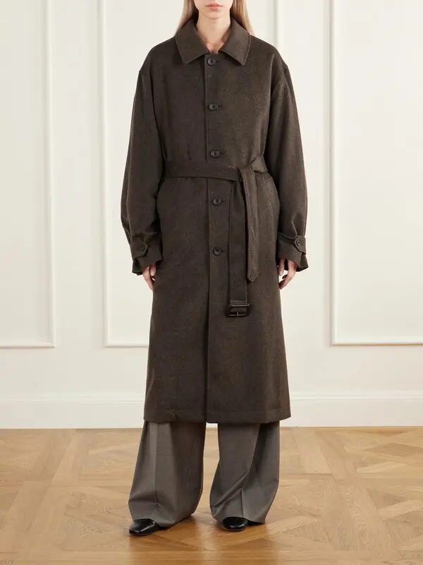 SSSTEIN Belted Wool-doeskin Coat