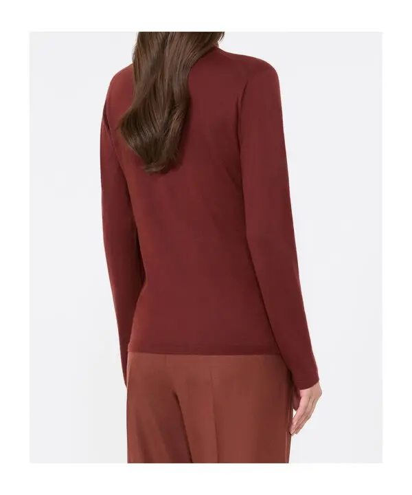 Max Mara Cashmere Yarn Polo-neck Sweater Rust - Rust-red