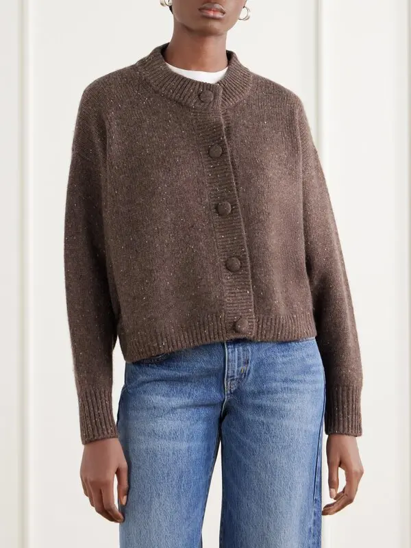 FRAME The Fleck Wool And Cashmere-blend Cardigan