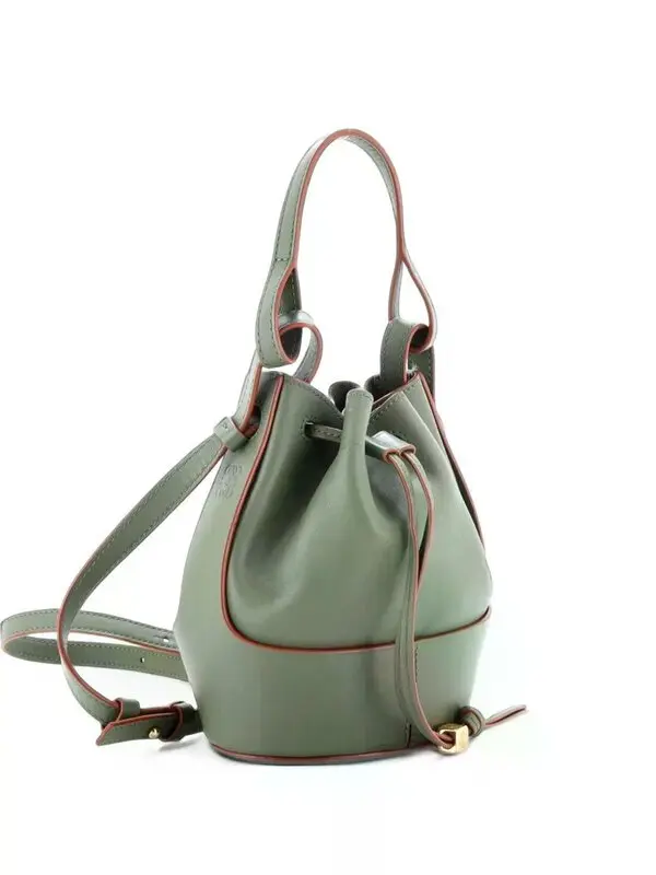 Loewe Balloon Leather Mini Bucket Bag - Green