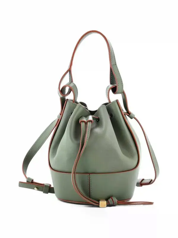 Loewe Balloon Leather Mini Bucket Bag - Green
