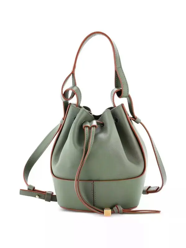 Loewe Balloon Leather Mini Bucket Bag - Green