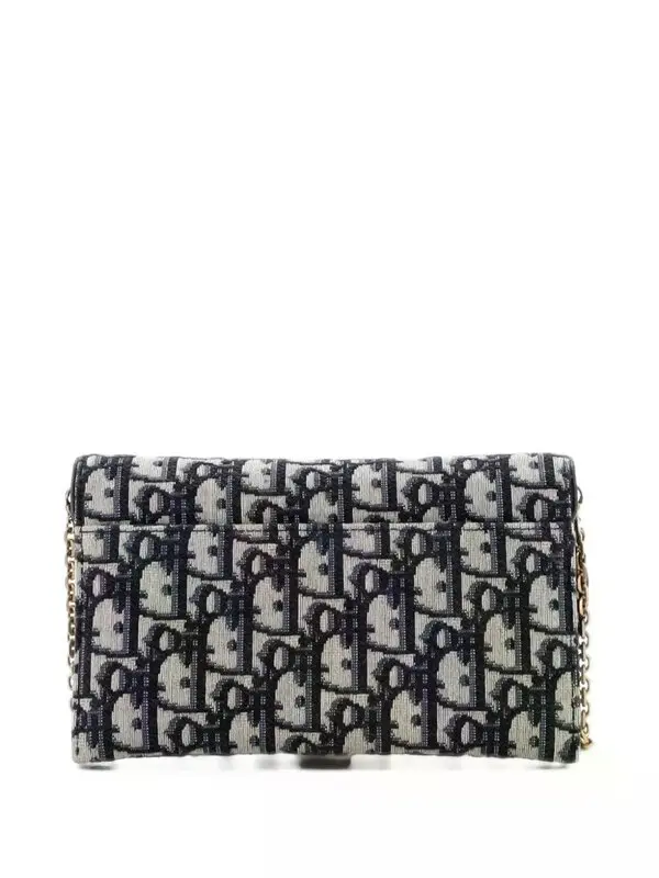 Dior Saddle Chain Wallet Oblique Canvas Crossbody Bag