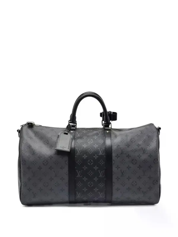 LOUIS VUITTON 50 Keepall Bandoulière Monogram Eclipse Reverse Duffel Bag