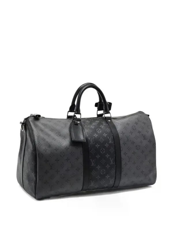 LOUIS VUITTON 50 Keepall Bandoulière Monogram Eclipse Reverse Duffel Bag
