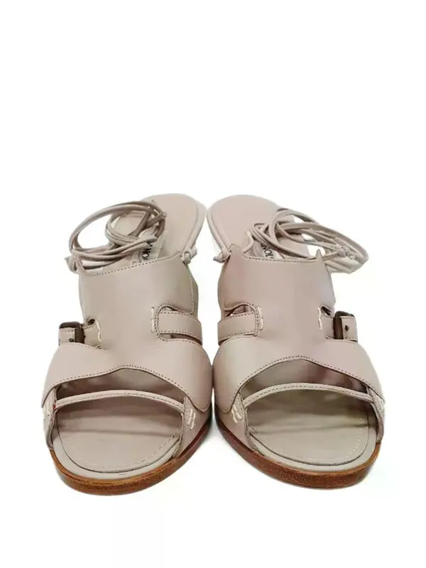 Manolo Blahnik Lace-up Peep-toe Sandals