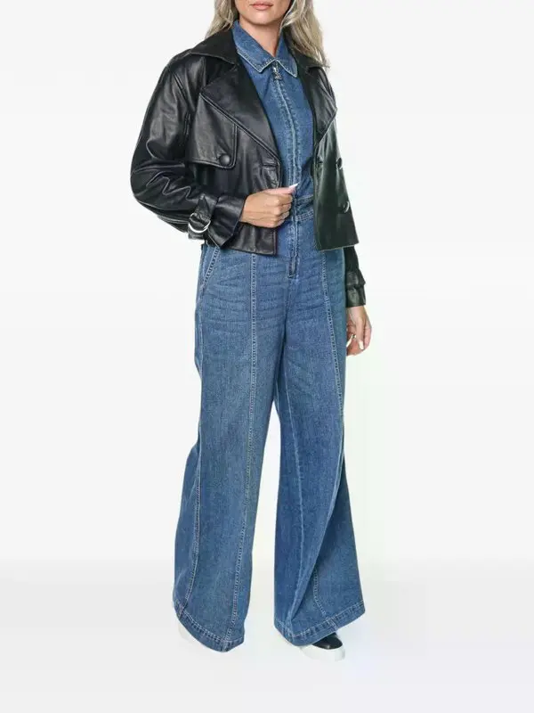 Armani Exchange Double-breasted Leather Jacket