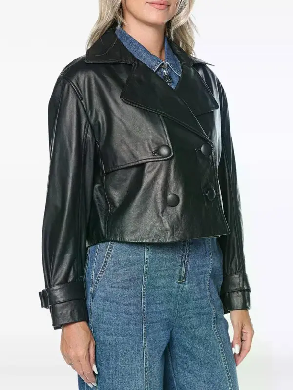Armani Exchange Double-breasted Leather Jacket