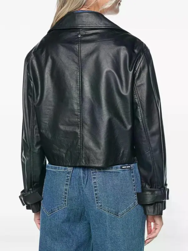 Armani Exchange Double-breasted Leather Jacket