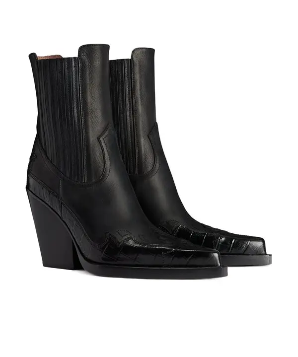 Paris Texas Embroidered High-heeled Ankle Boots