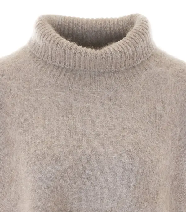 Soft Goat Brushed High Neck Knitted Sweater