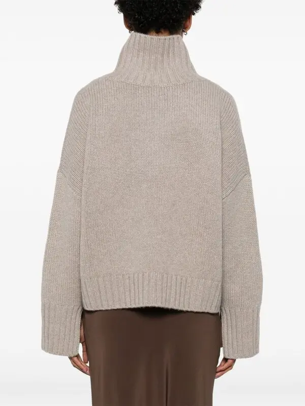 Soft Goat Long-sleeve High-neck Sweater - No