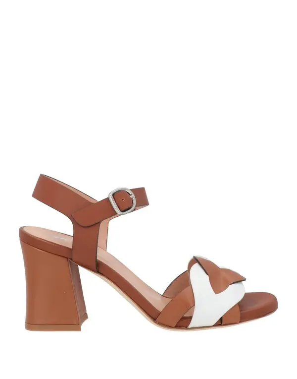 POLLINI Sandals Tan Size Leather