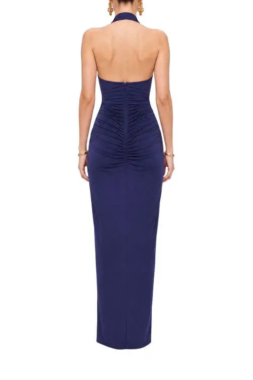 NOCTURNE Buckle Detail Halter Neck Maxi Dress