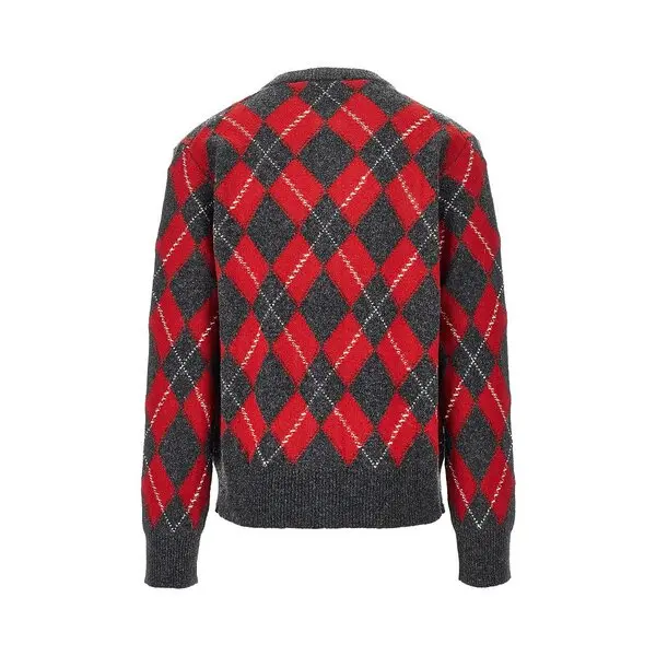 AMI Paris Argyle Wool Cardigan An