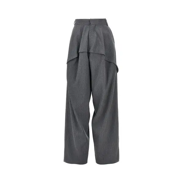 Loewe Wide Leg Panneled Wool Pants