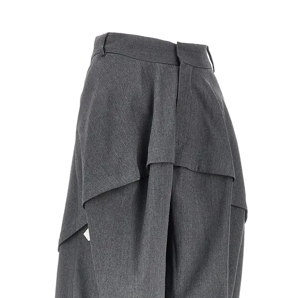 Loewe Wide Leg Panneled Wool Pants