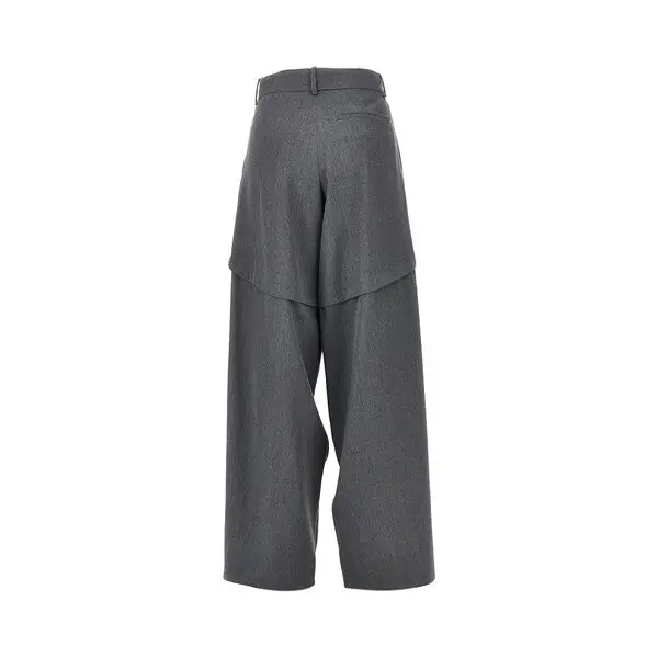 Loewe Wide Leg Panneled Wool Pants