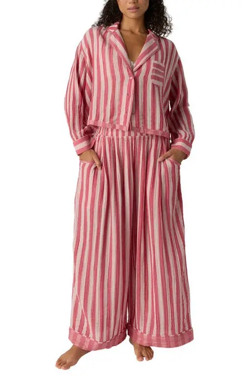 Free People Intimately Fp One And Done Pajama Shirt - Red Combo