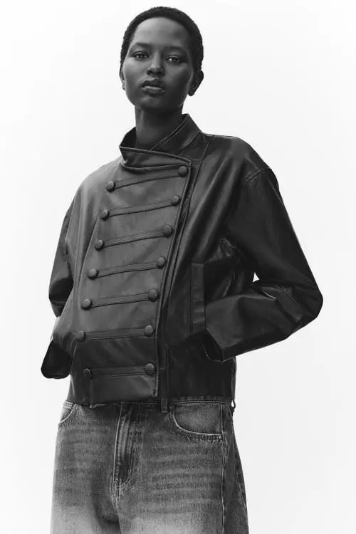 H&M Coated Button-detail Jacket