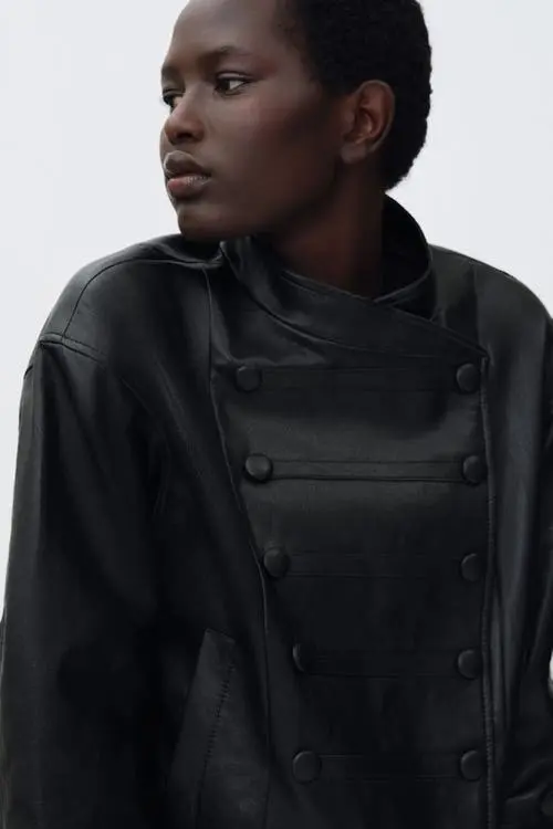 H&M Coated Button-detail Jacket