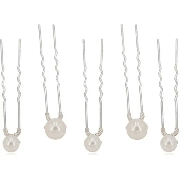 Brides & Hairpins Iva Pin Set Of 5 In Silver