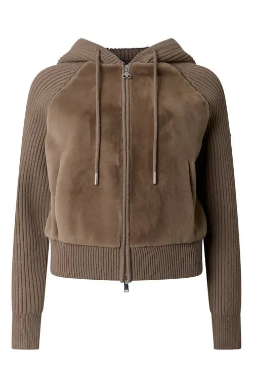 Moose Knuckles Junction Faux Fur Hooded Sweater - Ashen