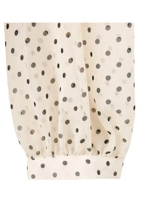 Mango Polka Dot Long Sleeve Minidress