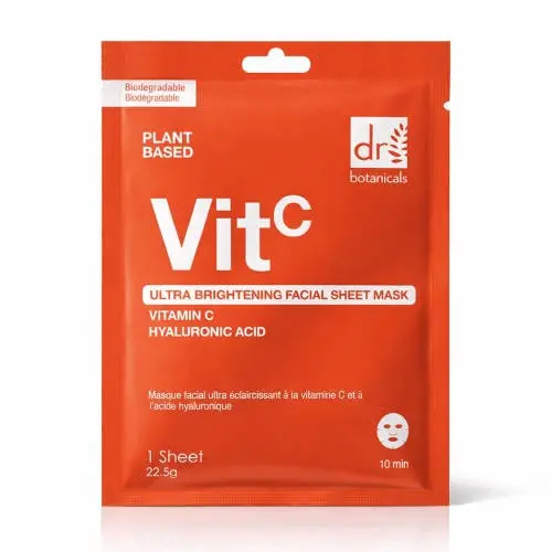 DR BOTANICALS Ultra Brightening Facial Mask With Vitamin C And Hyaluronic Acid - White