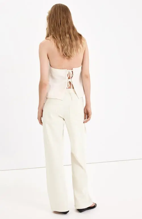 Mango Wide Leg Cotton & Linen Jeans