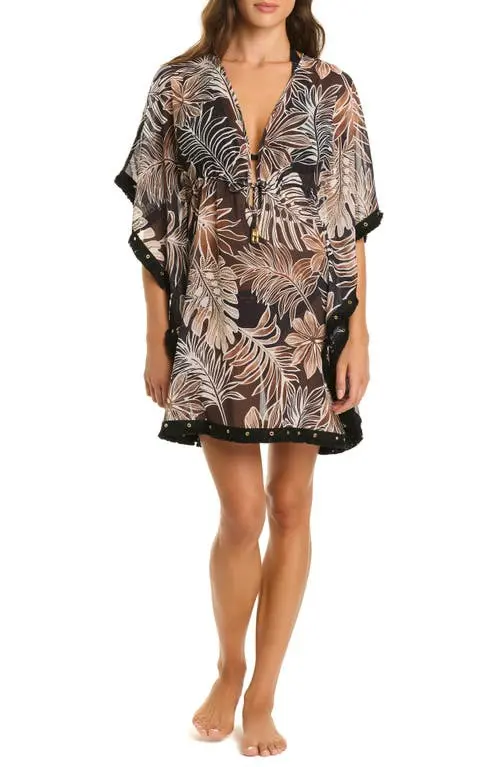 BLEU BY ROD BEATTIE Grommet Detail Caftan Cover-up - Black