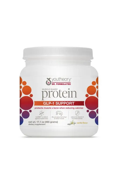 YOUTHEORY Muscle Guard Protein Glp-1 Support Powder 17.1 Ounces