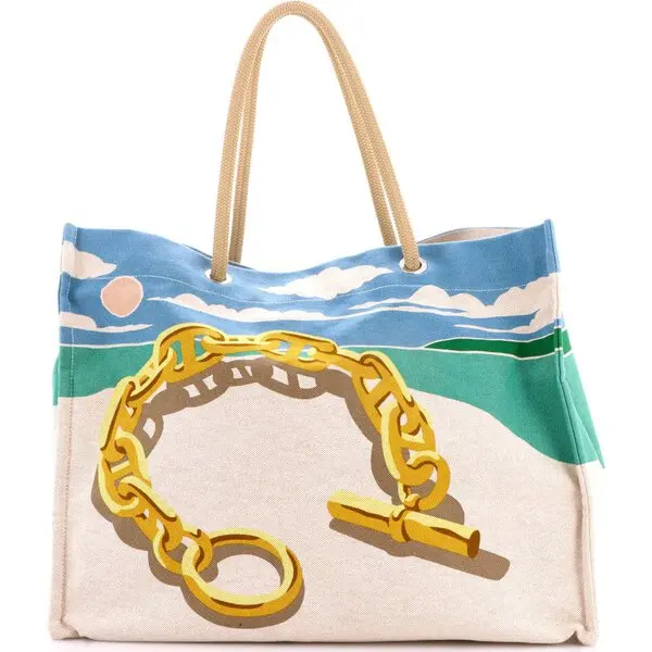 Hermès Beach Bag Printed Canvas