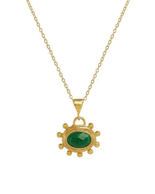 OTTOMAN HANDS Zand Pendant Necklace - Emerald