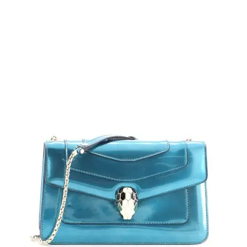 BVLGARI Serpenti Forever Shoulder Bag Metallic Leather Small