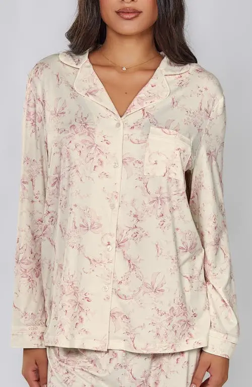 ICOLLECTION Toile Print Long Sleeve Pajama Set