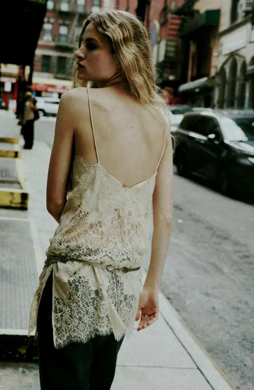 Mango Longline Lace Camisole
