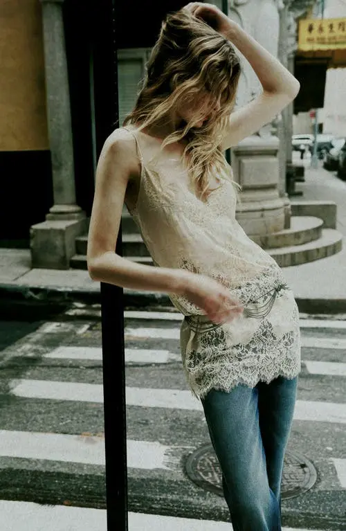 Mango Longline Lace Camisole