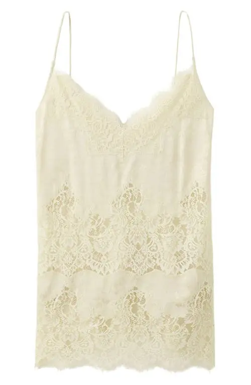 Mango Longline Lace Camisole - Ecru
