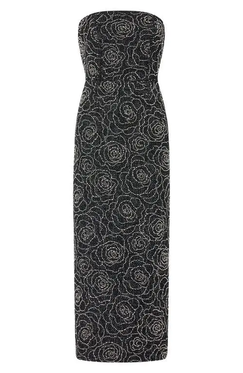 MILLY Kait Beaded Strapless Midi Dress