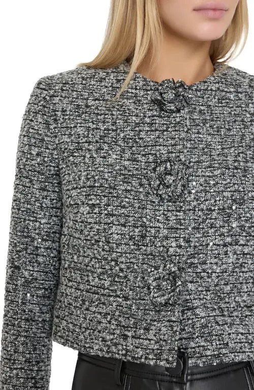 MILLY Selena Cropped Jacket - Grey Multi