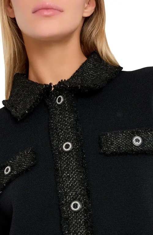 MILLY Rhea Cardigan Jacket - Black
