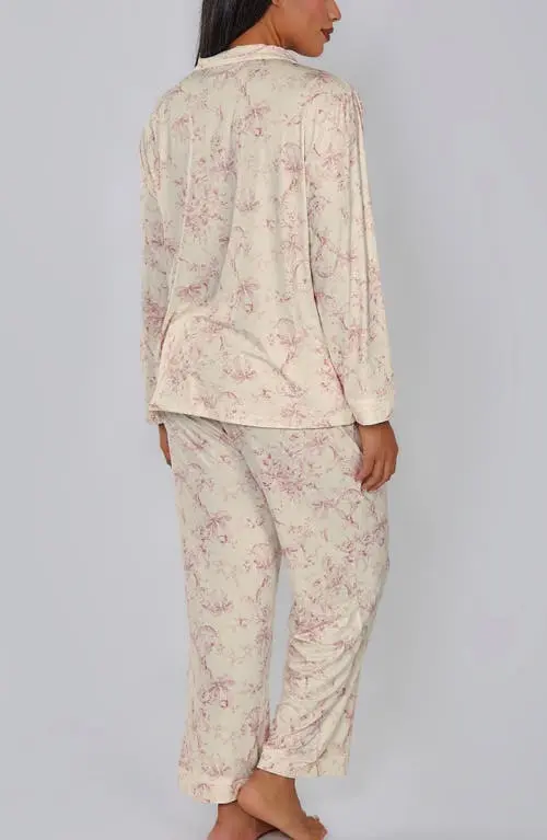 ICOLLECTION Toile Print Long Sleeve Pajama Set