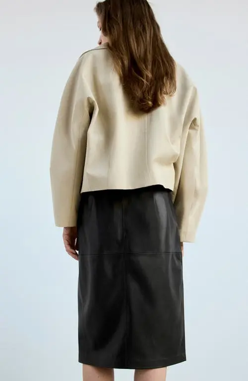 Mango Faux Leather Midi Skirt
