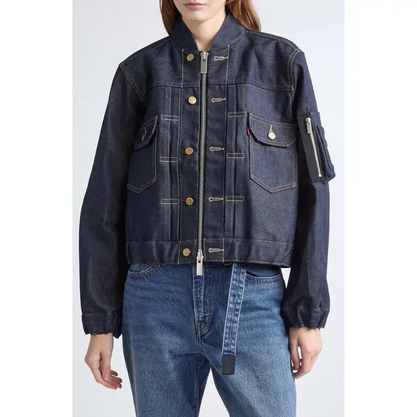 Sacai Denim Bomber Jacket - Indigo