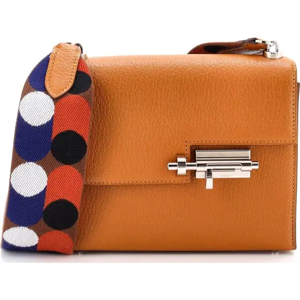 Hermès Verrou Bag Chevre Mysore And Canvas Mini - Brown