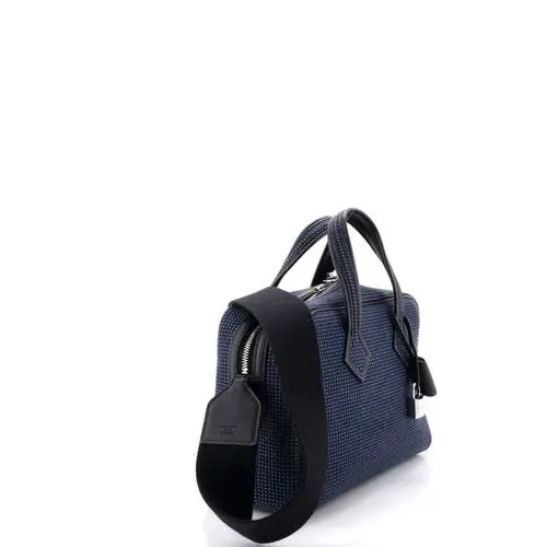Hermès Victoria Iii Fourre Tout Bag Toile With Leather Mini - Black